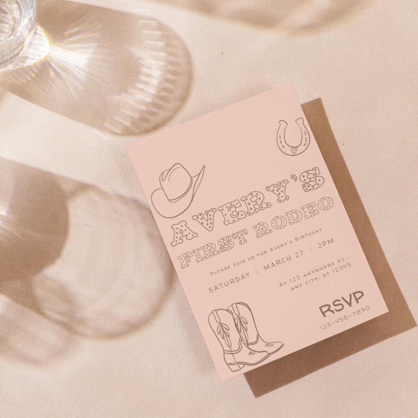 Cowboy Western Hand Drawn Font and Clip Art Bundle, Vintage Wild West ...