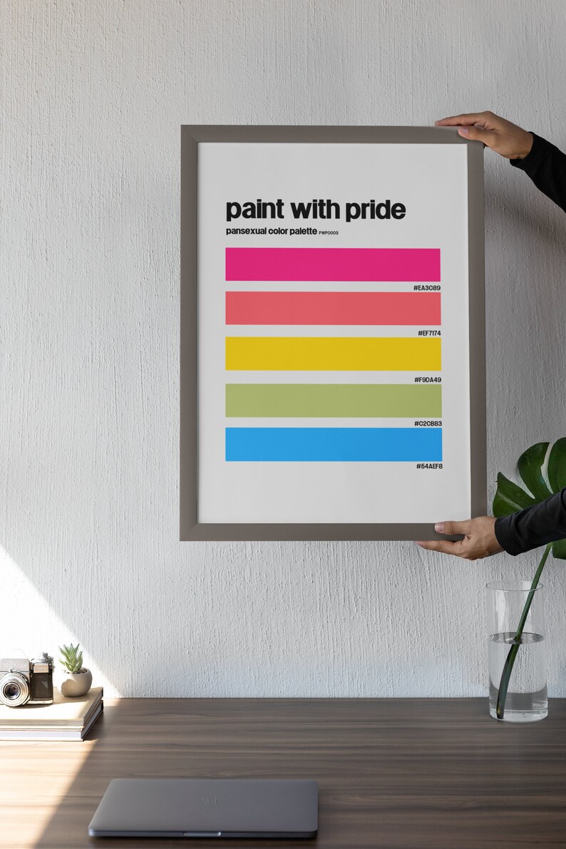 Pansexual Color Palette Digital Art Paint With Pride - Etsy