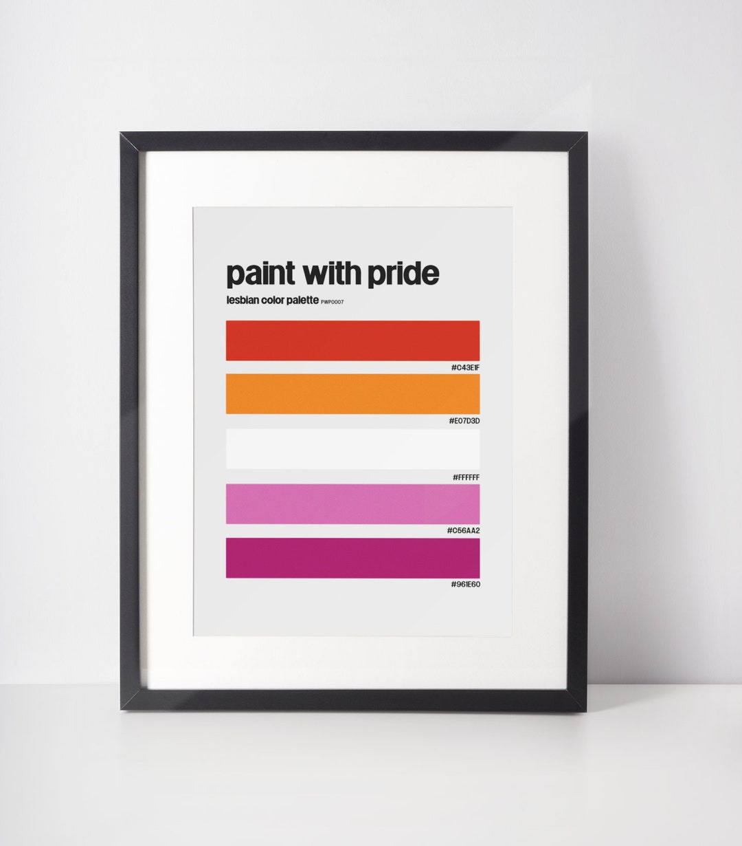Lesbian Color Palette Digital Art Paint With Pride - Etsy