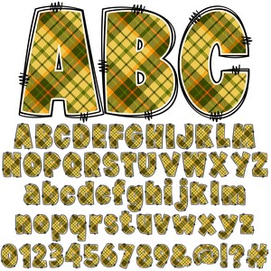 Thanksgiving Alphabet Doodle PNG, Autumn Alphabet, Fall Doodle ...