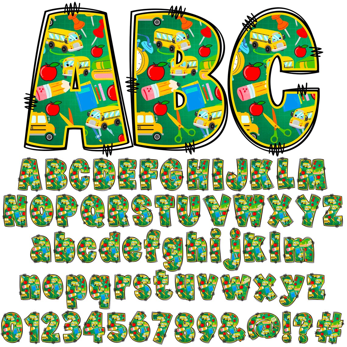 Back to School Alphabet PNG, School Letters, PNG Letters, School Alpha ...