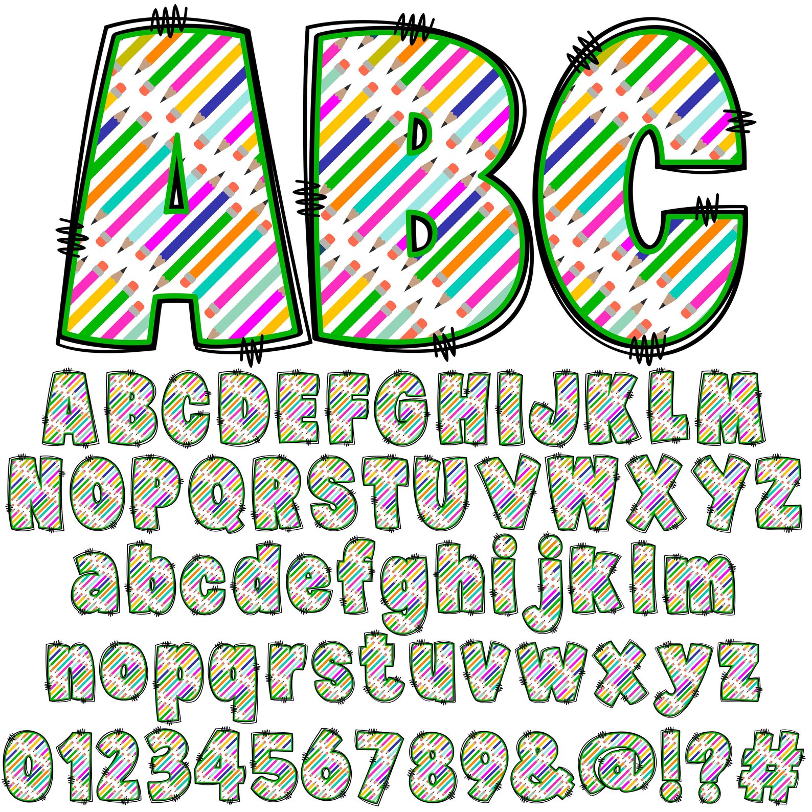 Back to School Alphabet PNG, School Letters, PNG Letters, School Alpha ...