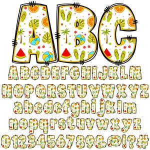 Summer Alphabet Bundle PNG, Summer Letters, PNG Letters, Summer ...