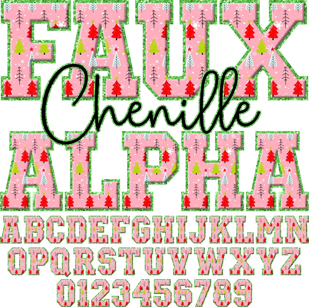 Christmas Faux Chenille Letters PNG, Christmas Alphabet, Faux Chenille ...