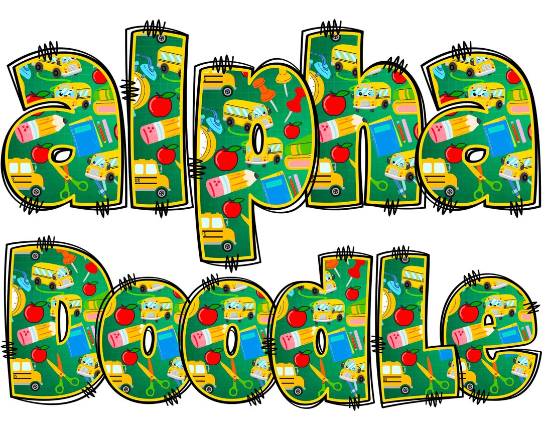 Back to School Alphabet PNG, School Letters, PNG Letters, School Alpha ...