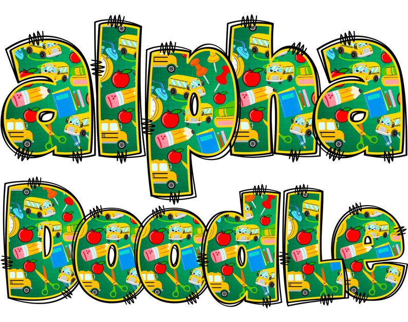 Back to School Alphabet PNG School Letters PNG Letters - Etsy