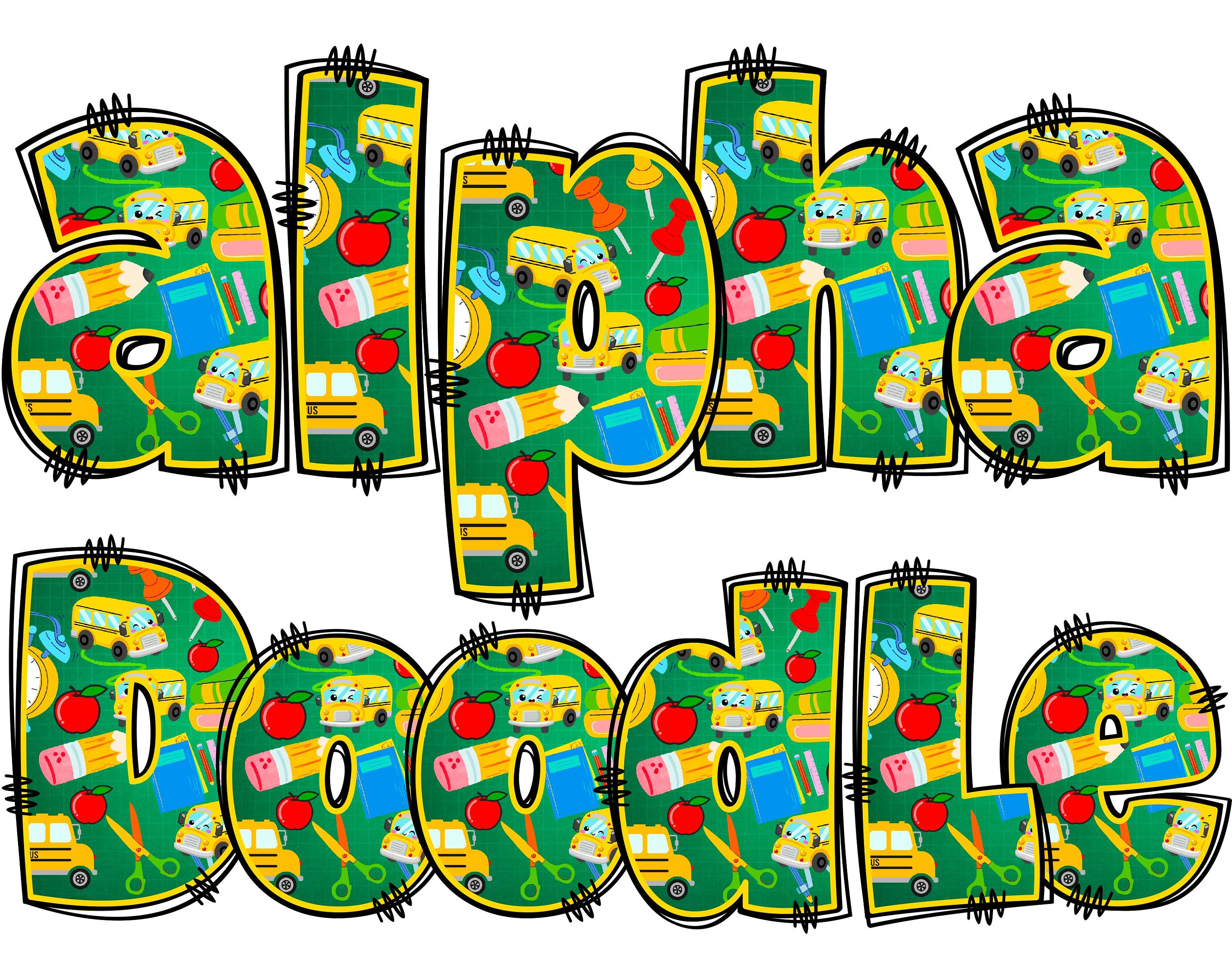 Back to School Alphabet PNG, School Letters, PNG Letters, School Alpha ...