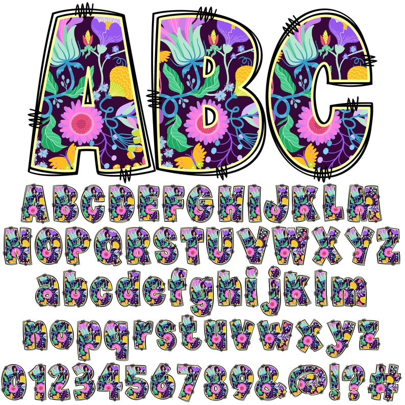 Spring Alphabet Bundle PNG, Spring Letters, PNG Letters, Spring ...