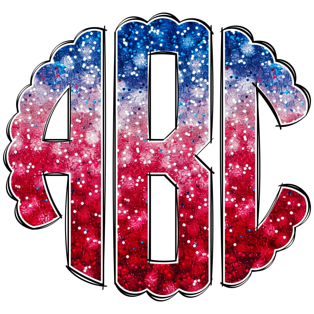 Patriotic Monogram PNG, 4th of July Monogram, US Flag Monogram, USA ...