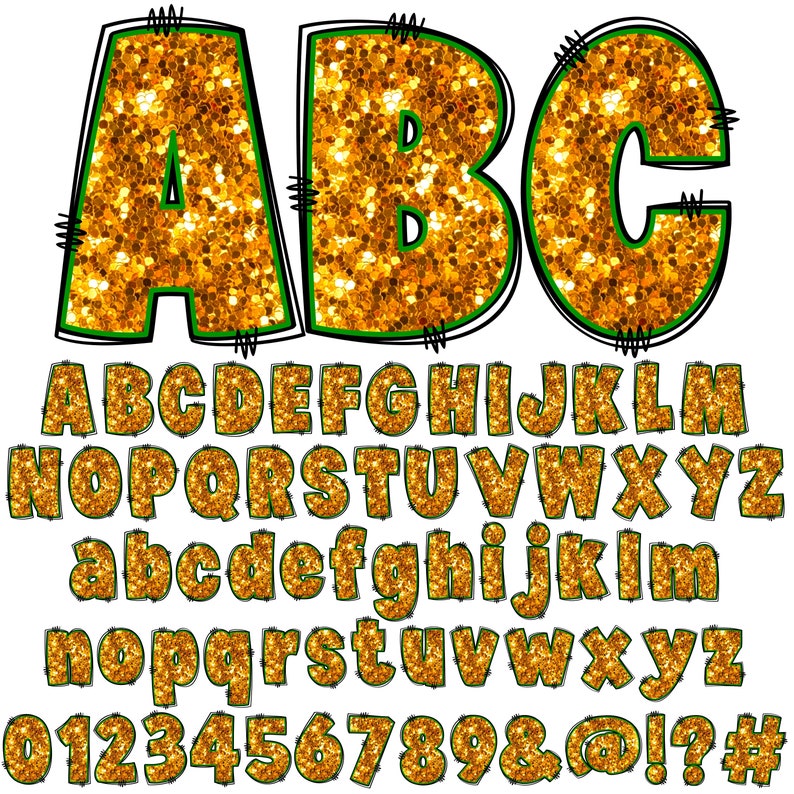 Christmas Gold Sequin Alphabet PNG, Gold Sequin Alphabet, Alpha Doodle ...