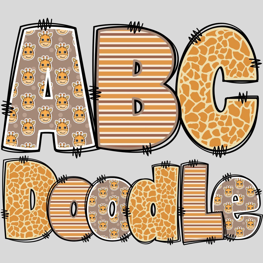 Giraffe Alphabet Bundle PNG, Giraffe PNG Letters, Giraffe Letters ...
