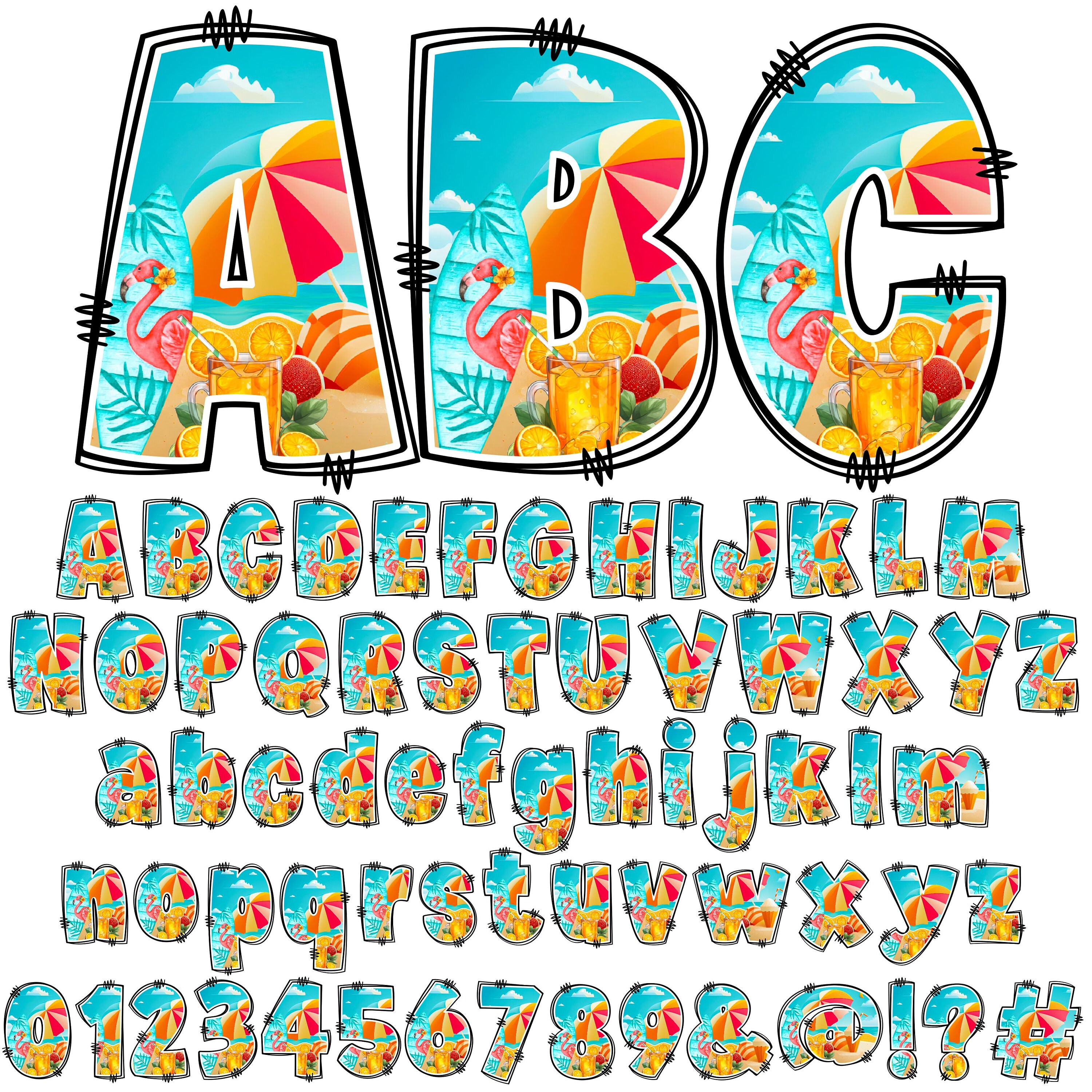Summer Alphabet PNG, Tropical Beach Letters , PNG Letters, Tropical ...