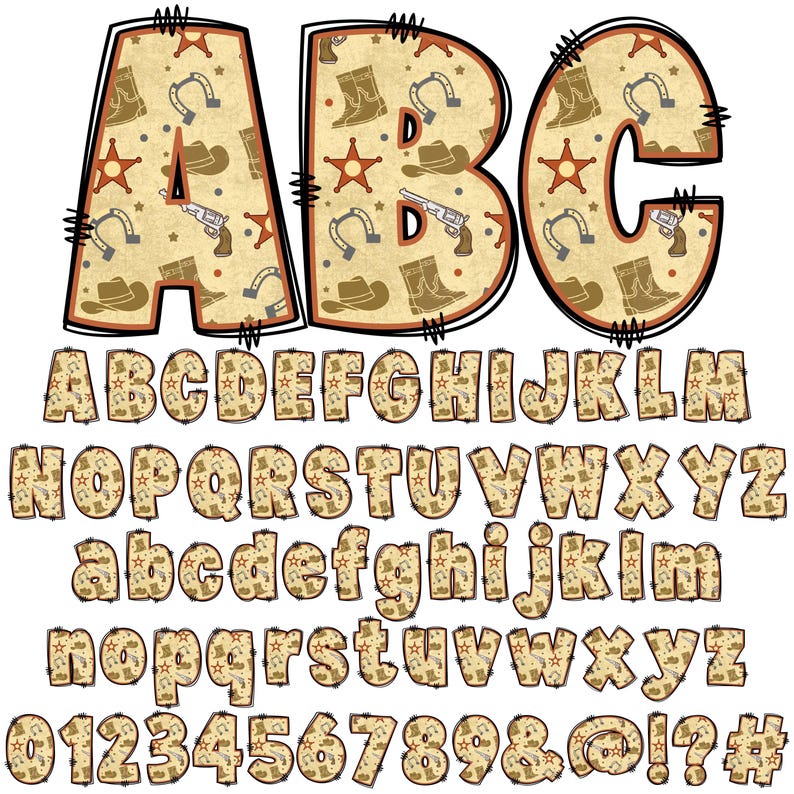 Wild West Alphabet Bundle PNG, Cowboys Letters, PNG Letters, Cowboys ...