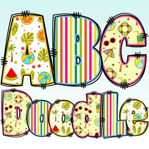 Summer Alphabet Bundle PNG, Summer Letters, PNG Letters, Summer ...