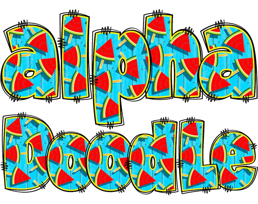 Summer Alphabet PNG, Watermelon Alphabet, PNG Letters, Fruits Doodle ...