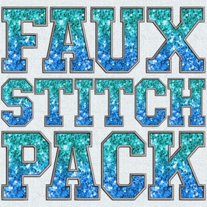 Faux Embroidery Sequin Alphabet Bundle PNG, Sequins Alphabet, Faux ...