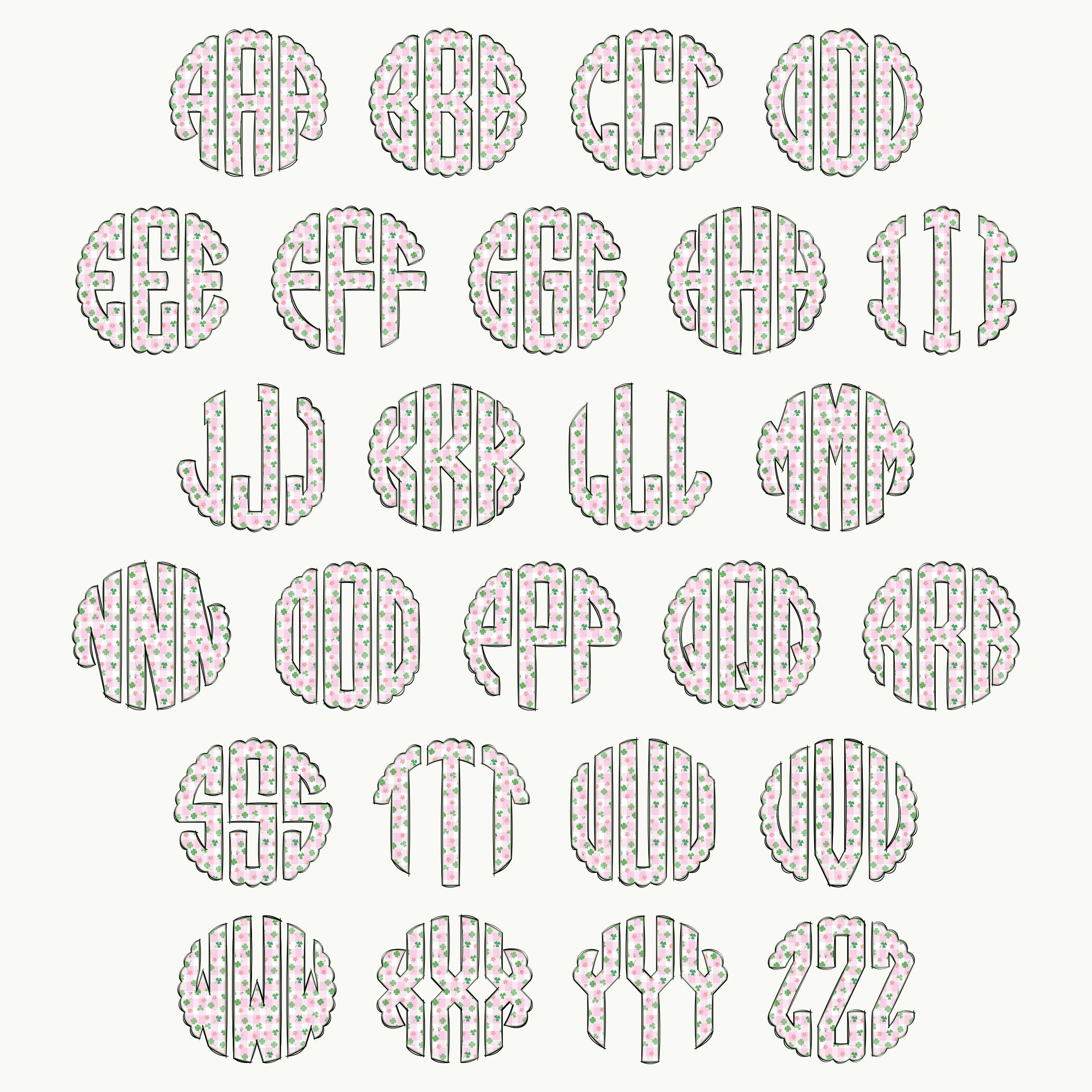 St Patrick's Day Monogram PNG, St Patrick Alpha Doodle, St Patrick's ...