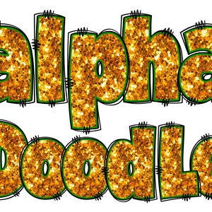 Christmas Gold Sequin Alphabet PNG, Gold Sequin Alphabet, Alpha Doodle ...