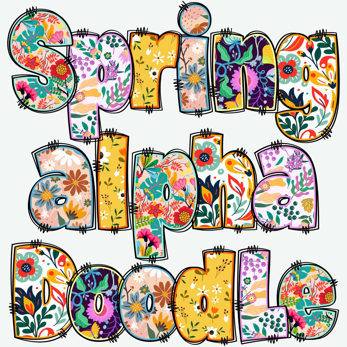 Spring Alphabet Bundle PNG, Spring Letters, PNG Letters, Spring ...