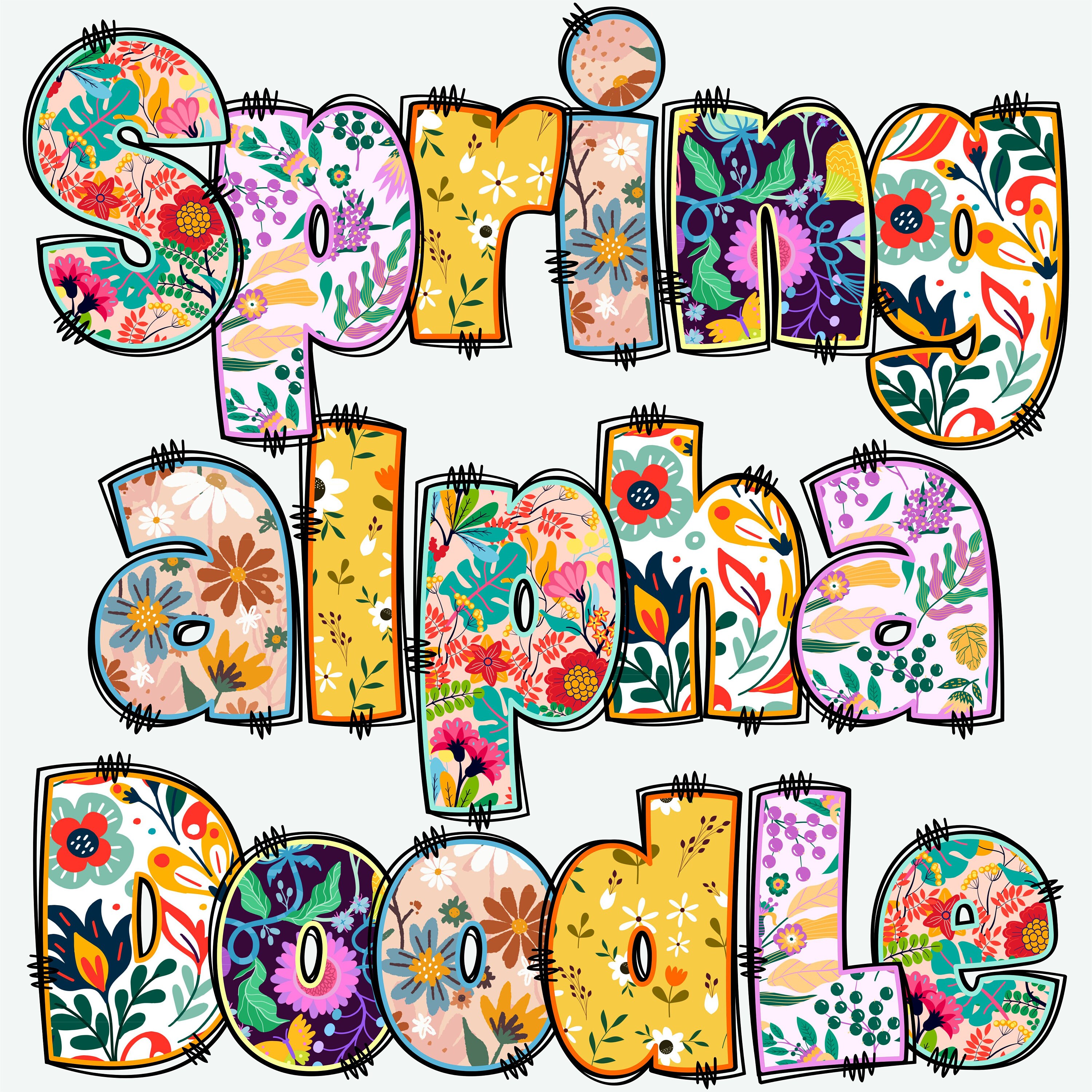 Spring Alphabet Bundle PNG, Spring Letters, PNG Letters, Spring ...