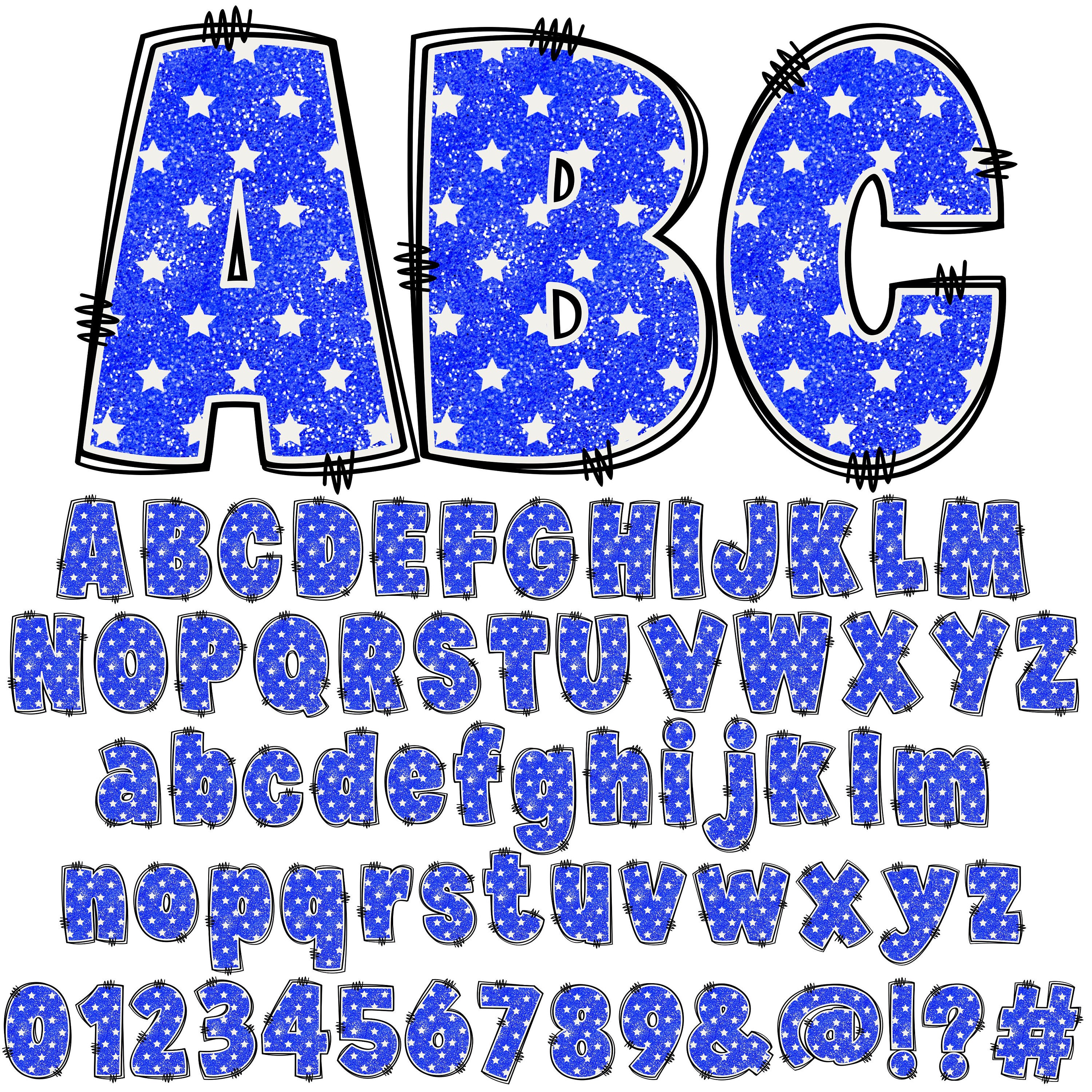 Patriotic Glitter Alphabet PNG, July 4th, Independence Day, Alpha ...