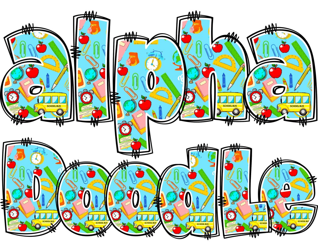 Alfabeto de regreso a la escuela PNG, Cartas escolares, Letras PNG ...