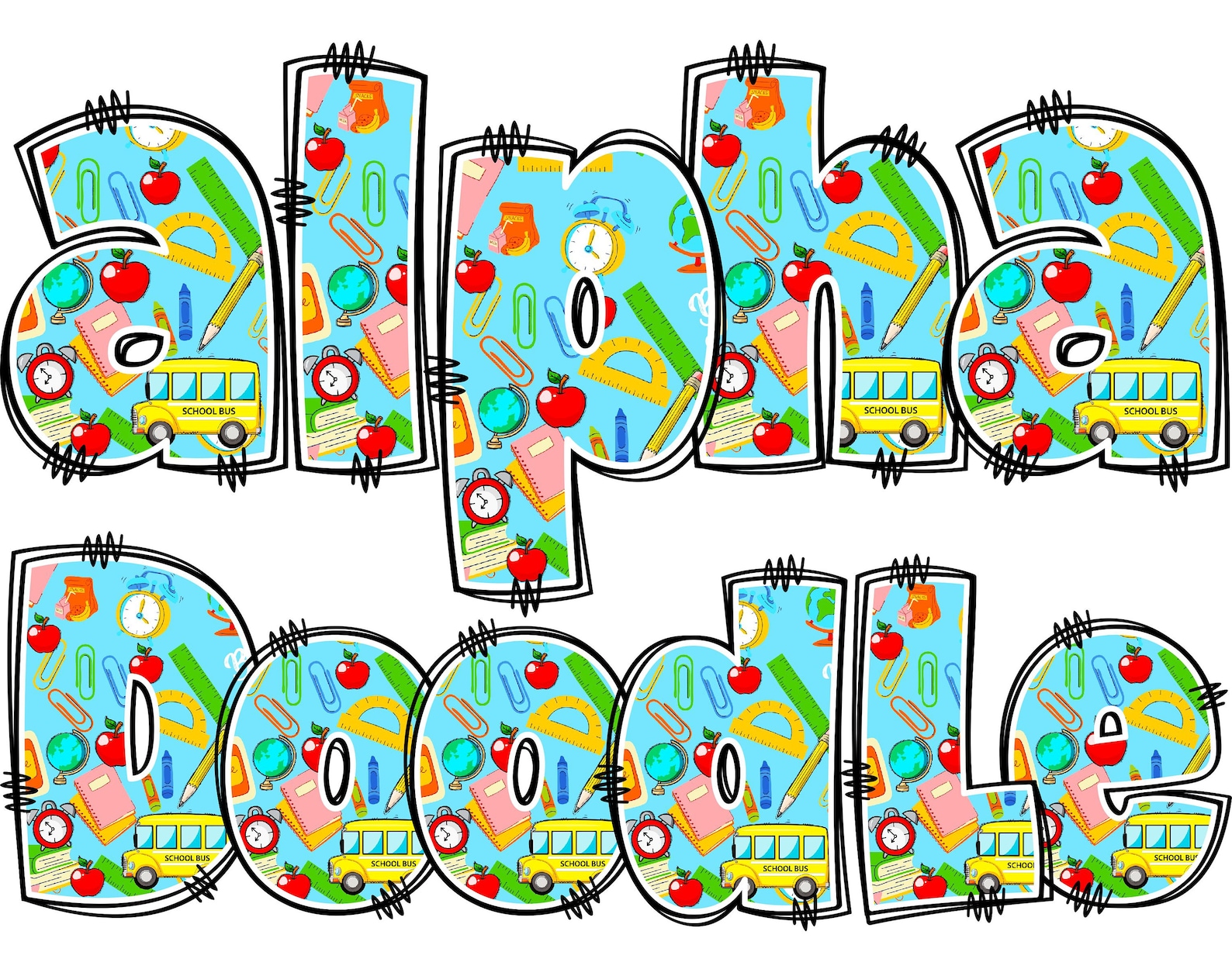 Back to School Alphabet PNG School Letters PNG Letters - Etsy