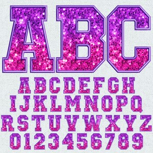 Faux Embroidery Sequin Alphabet Bundle PNG, Sequins Alphabet, Faux ...