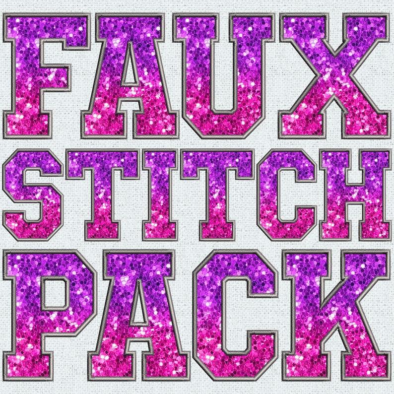 Faux Embroidery Sequin Alphabet Bundle PNG, Sequins Alphabet, Faux ...