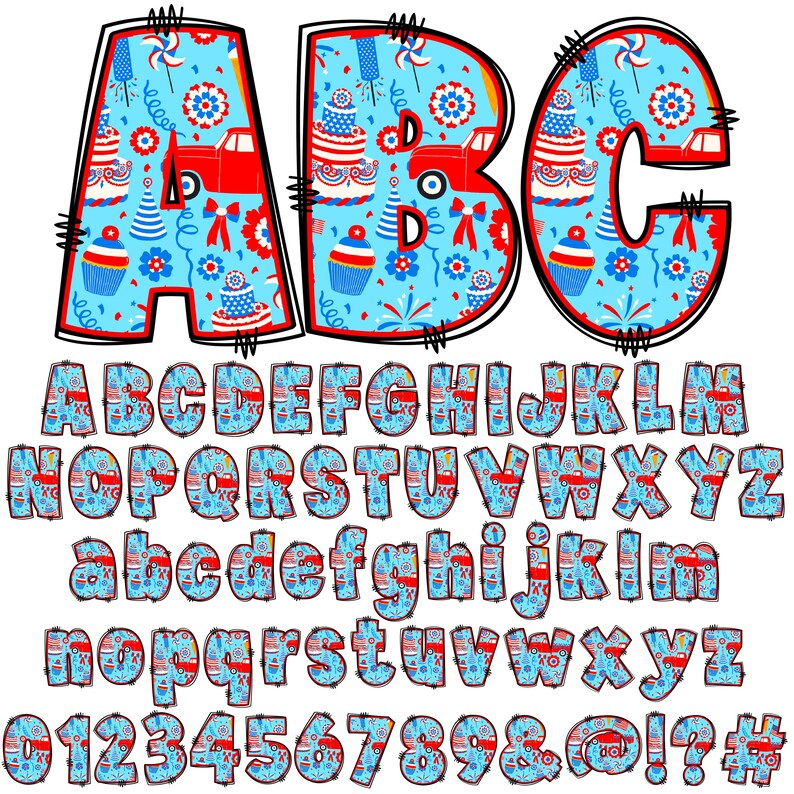 Patriotic Alphabet PNG, July 4th, July 4th Party, Independence Day ...