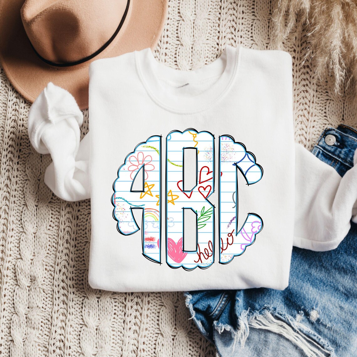 Back to School Monogram PNG, Back to School Monogram, Notebook Page ...