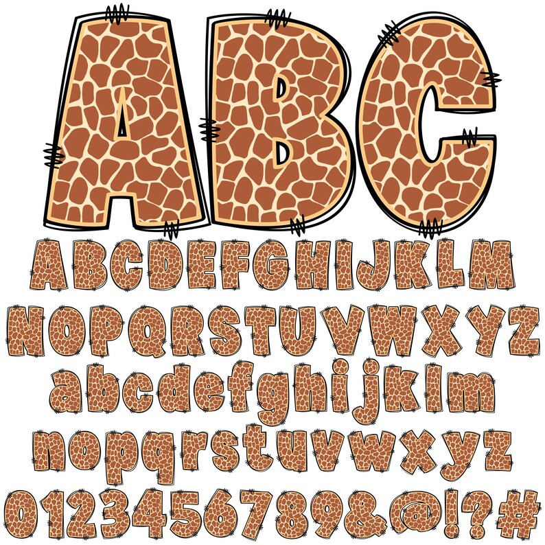 Giraffe Alphabet Bundle PNG, Giraffe PNG Letters, Giraffe Letters ...
