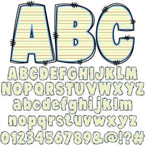 BUNDLE Back to School Alphabet PNG, School Letters, PNG Letters, School ...