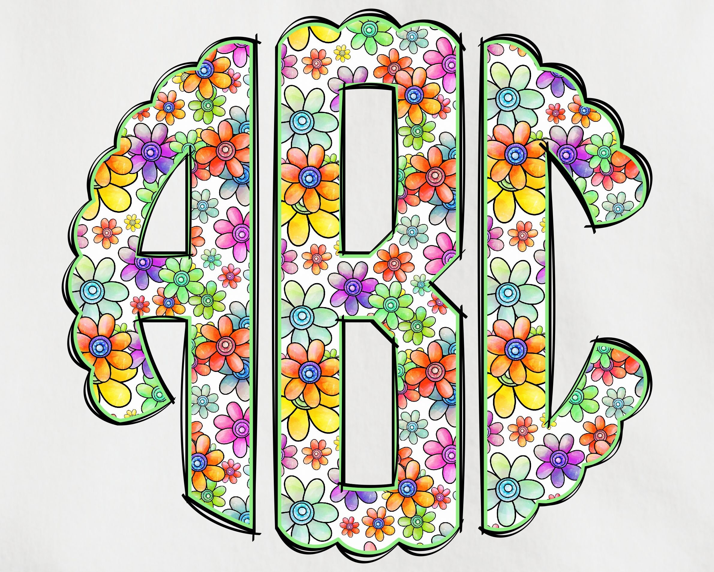 Spring Monogram PNG, Flower Monogram, Spring Floral Monogram, Alpha ...