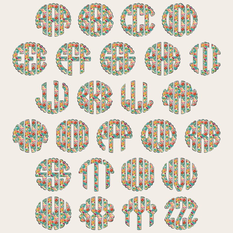 Spring Monogram PNG, Flower Monogram, Spring Floral Monogram, Alpha ...