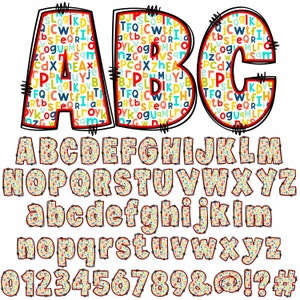 BUNDLE Back to School Alphabet PNG, School Letters, PNG Letters, School ...