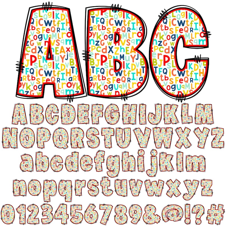 BUNDLE Back to School Alphabet PNG School Letters PNG - Etsy