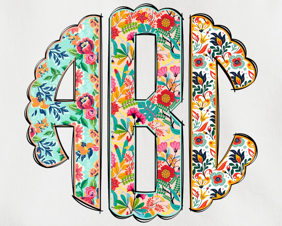 Spring Monogram PNG, Flower Monogram, Spring Floral Monogram, Alpha ...