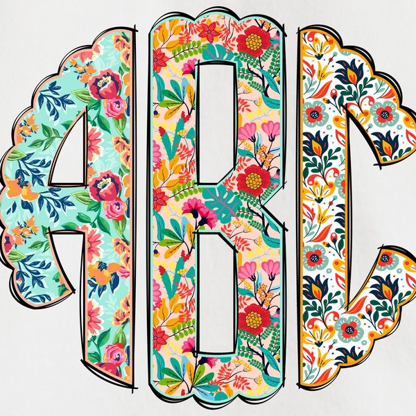 Flower Monogram - Etsy