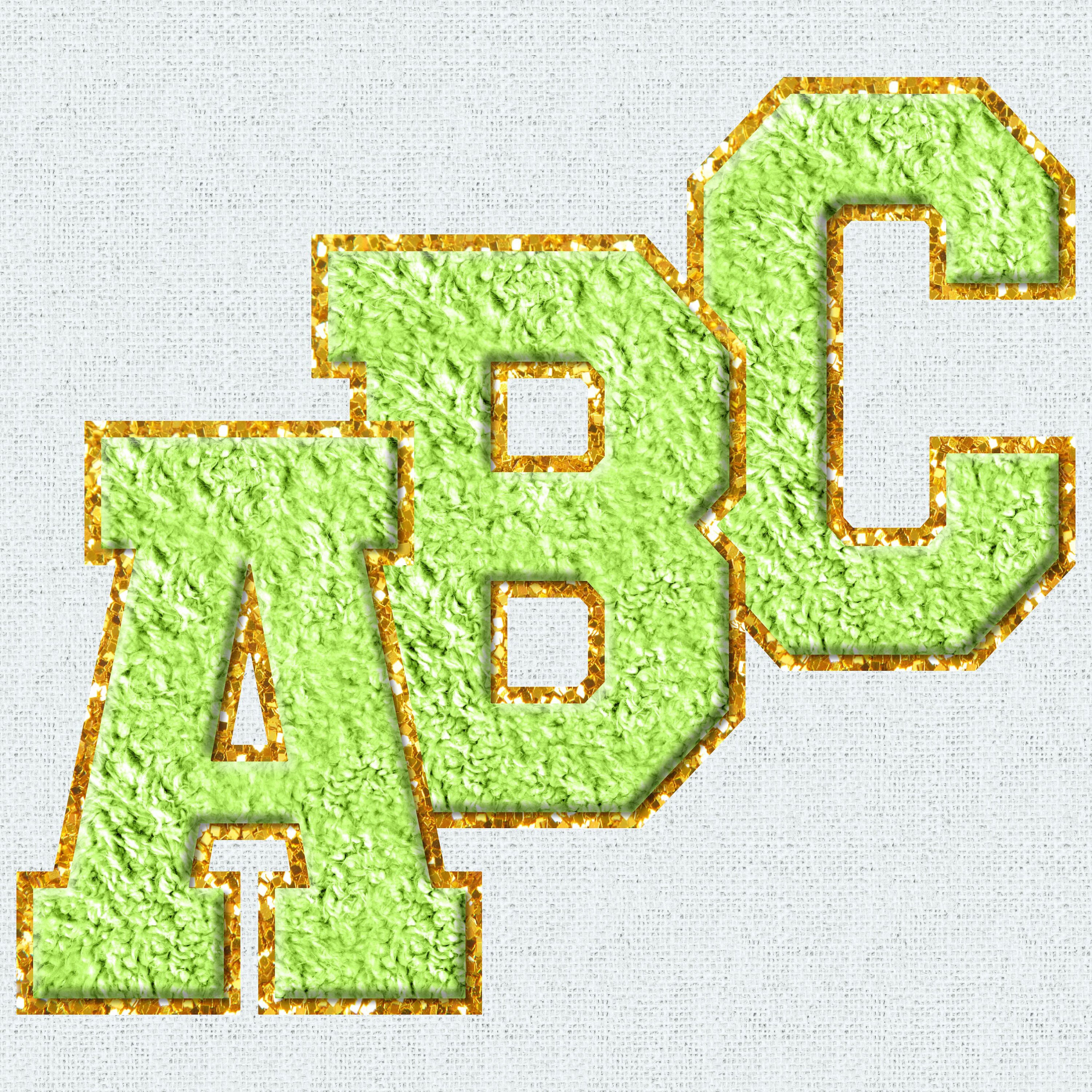 Faux Chenille Alphabet PNG, Varsity Letters Patches, Pastel Color Faux ...
