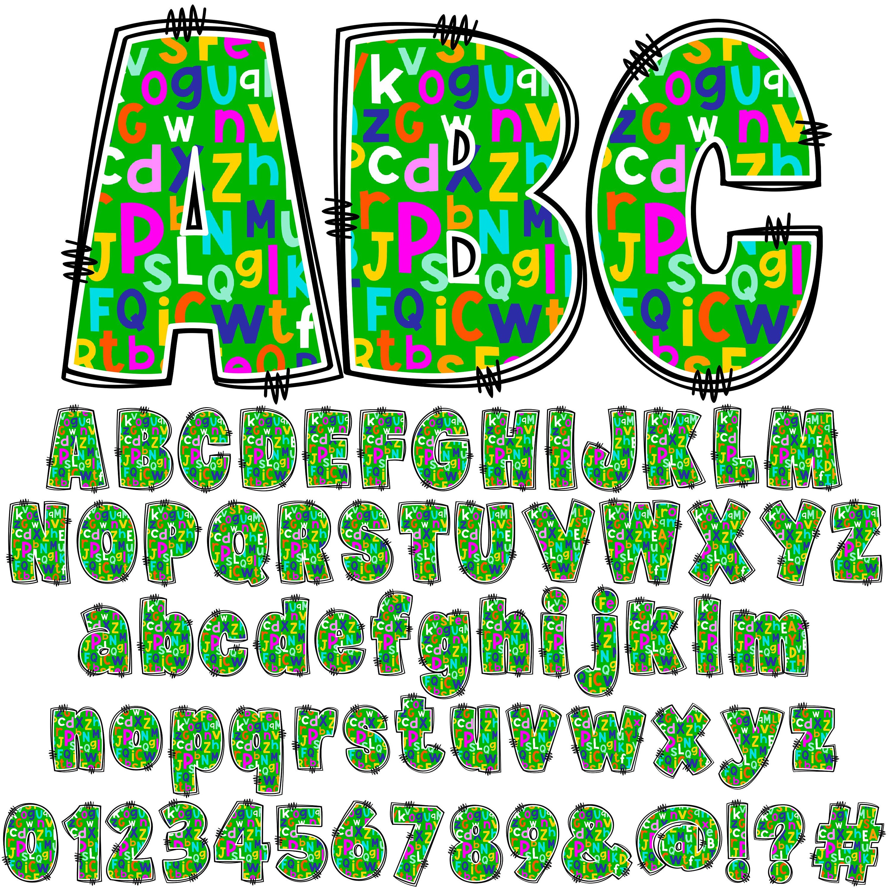 BUNDLE Back to School Alphabet PNG School Letters PNG - Etsy