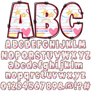 BUNDLE Back to School Alphabet PNG, School Letters, 3 Sets Alphabet ...