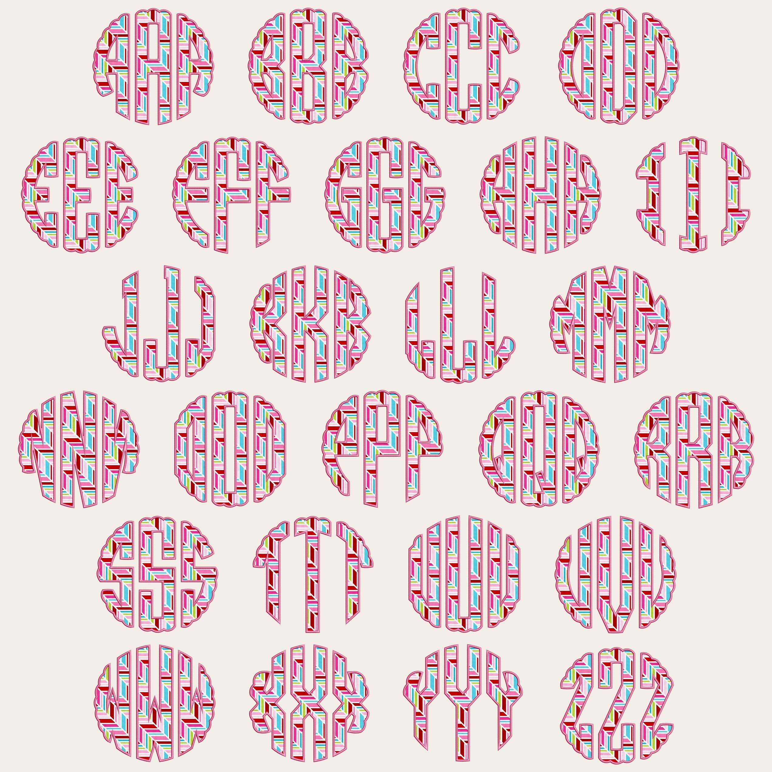 Valentine's Day Monogram Bundle, Faux Embroidery Alphabet PNG, 3 Sets ...