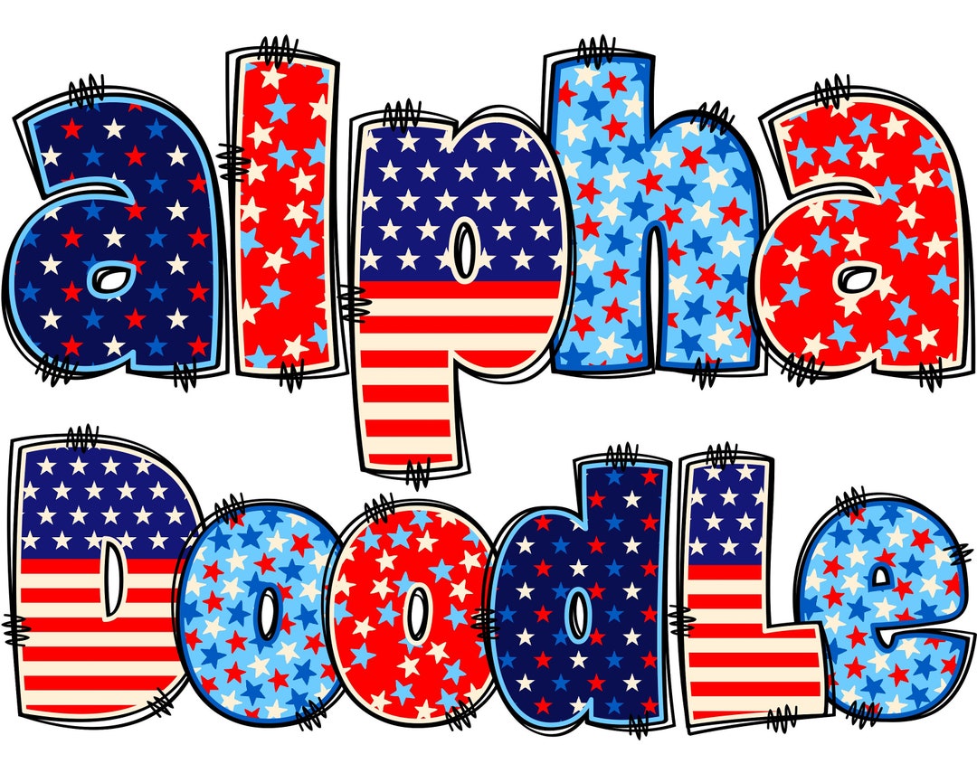 BUNDLE Patriotic Alphabet PNG, 4th of July, Independence Day, Alpha ...
