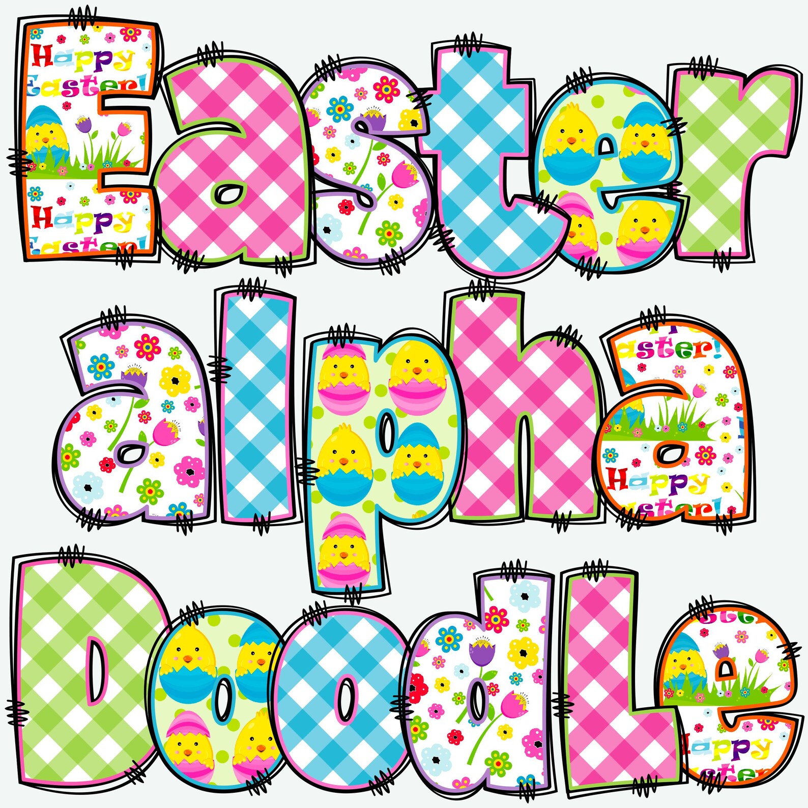 Easter Alphabet Bundle PNG, Easter Letters , PNG Letters, Easter Alpha ...