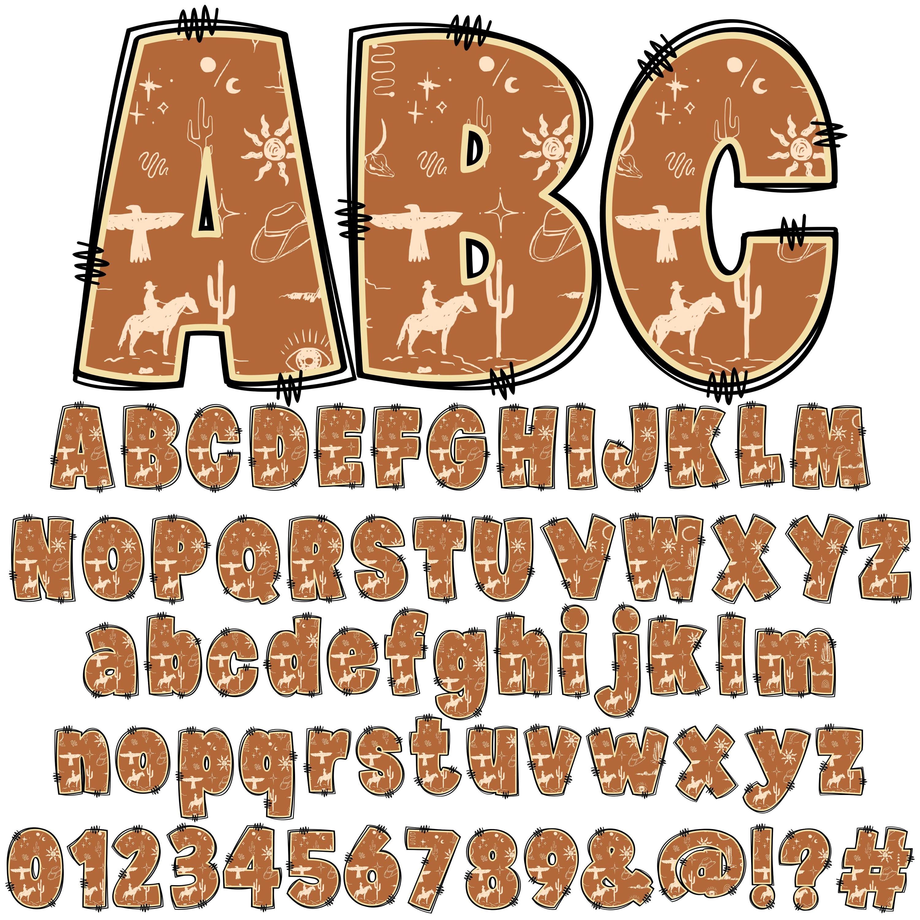 Wild West Alphabet Bundle PNG, Cowboys Letters, PNG Letters, Cowboys ...