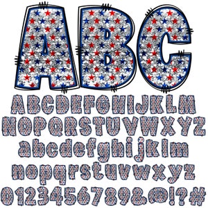 BUNDLE Patriotic Alphabet PNG, 4th of July, Independence Day, Alpha ...