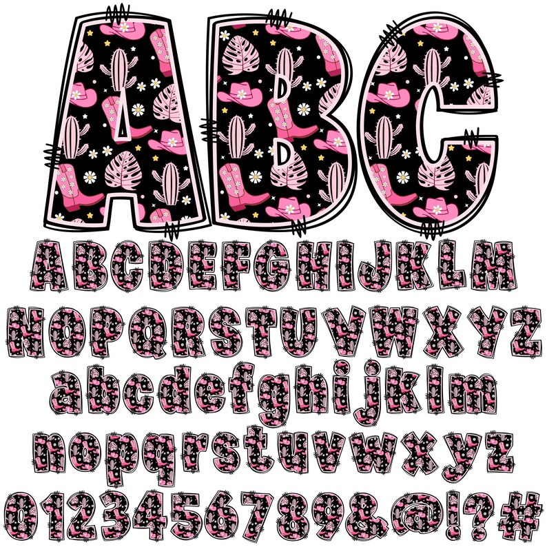 Wild West Alphabet Bundle PNG, Cowgirls Letters, PNG Letters, Cowgirls ...