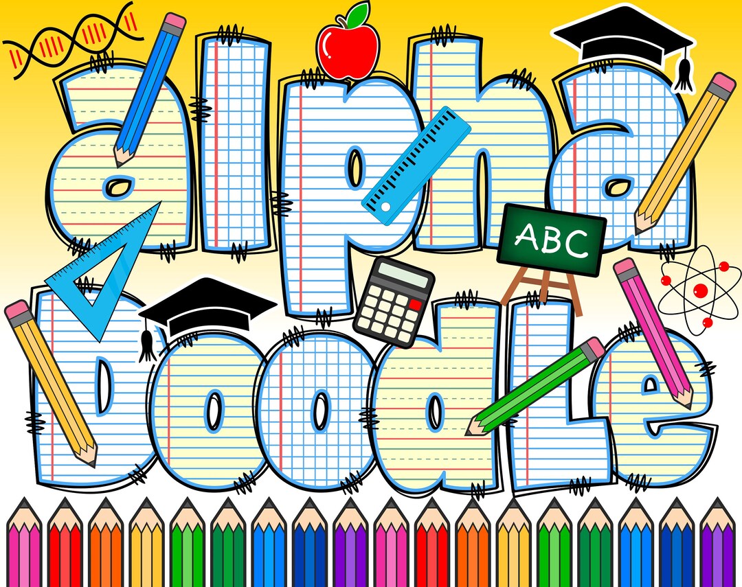 BUNDLE Back to School Alphabet PNG, School Letters, PNG Letters, School ...