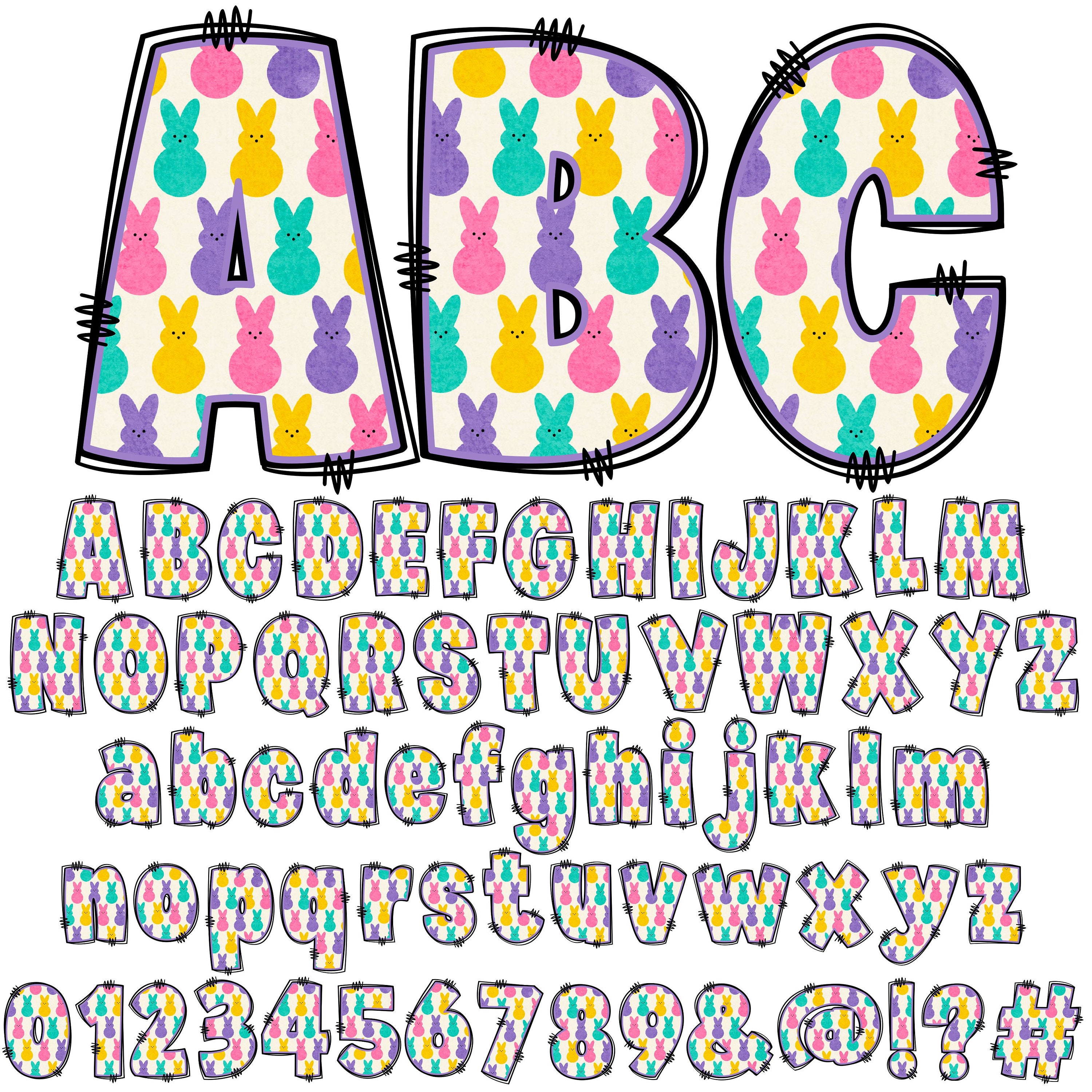 Easter Alphabet Bundle PNG, Easter Letters , PNG Letters, Easter Alpha ...